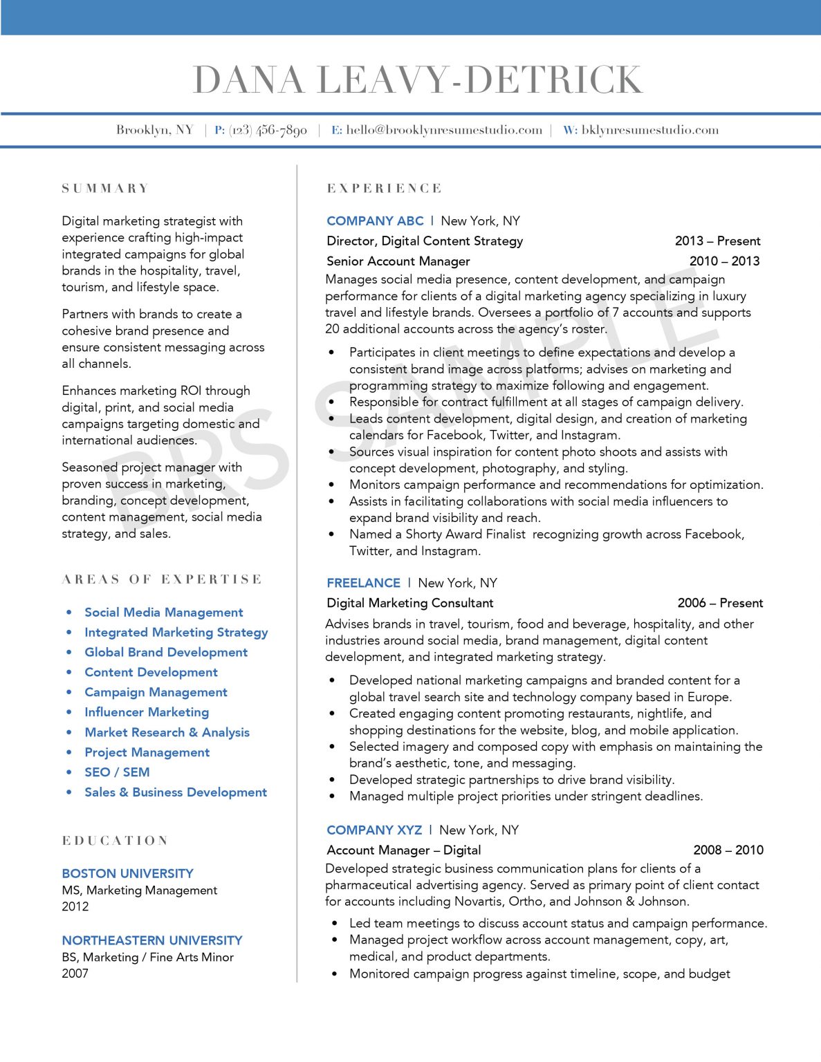 Resume examples, cover letter samples, and LinkedIn profile samples